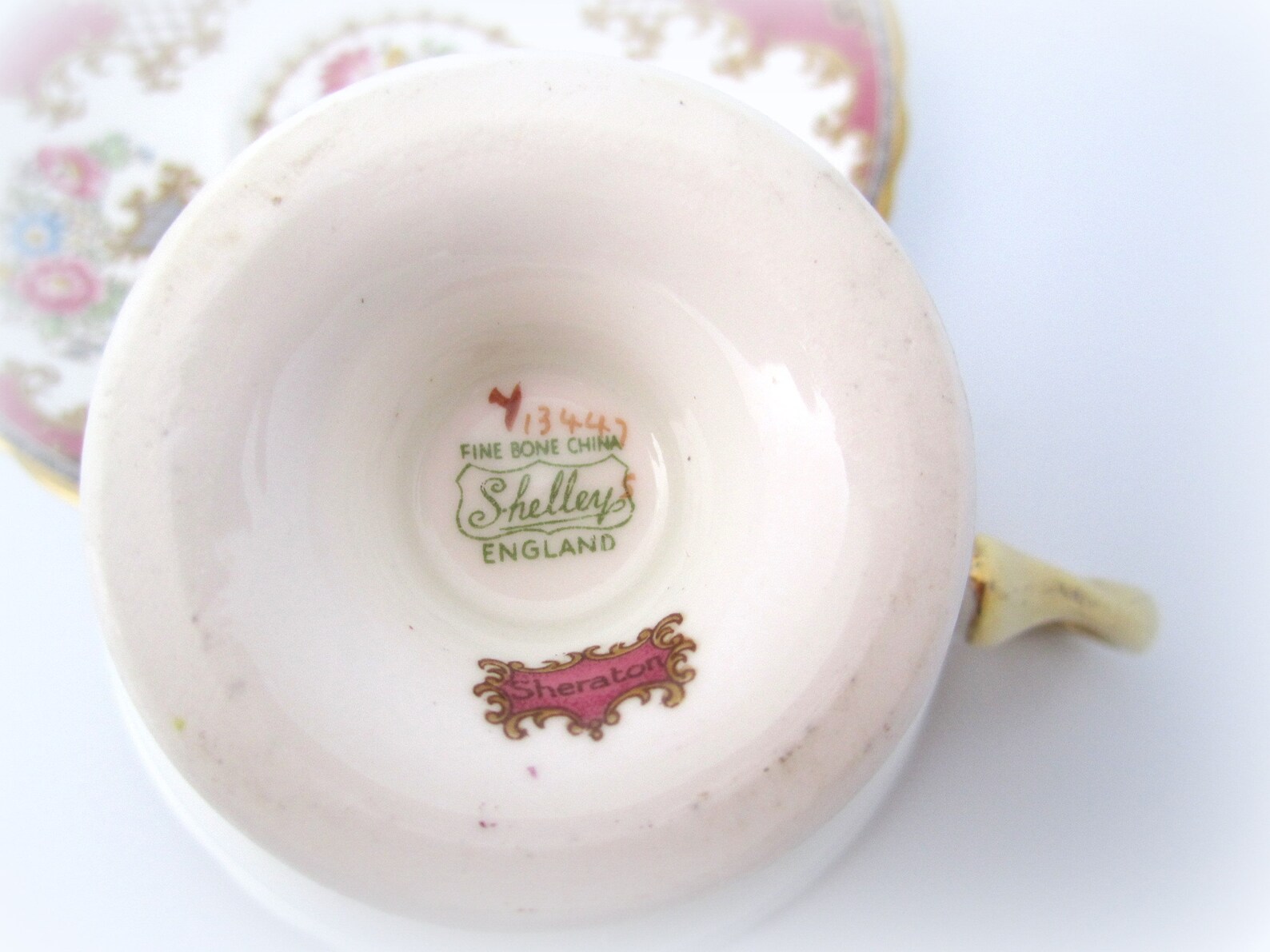 Shelley Pink Vintage Tea Cup and Saucer "sheraton" Pattern Teacup - Etsy