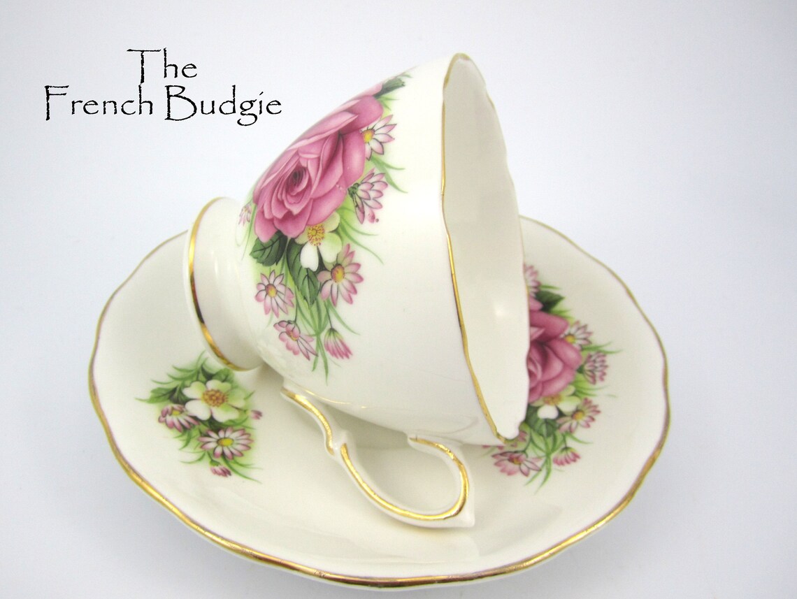 Royal Vale Pink Rose Tea Cup and Saucer Set Teacup Made in England - Etsy