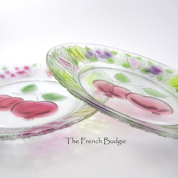 Painted Glass Plate - Etsy