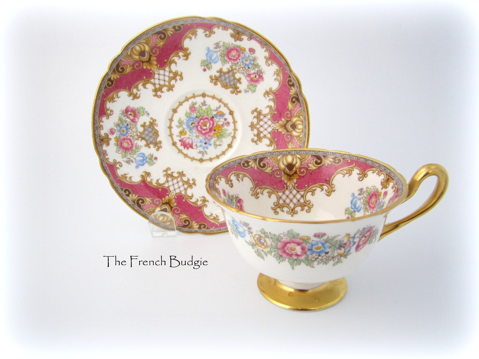 Shelley Pink Vintage Tea Cup and Saucer "sheraton" Pattern Teacup - Etsy