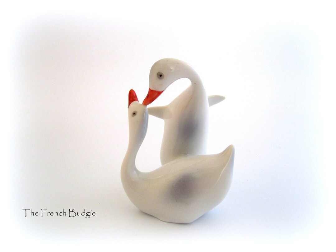Vintage Hollohaza Hand Painted Goose Porcelain Figurines Made in ...