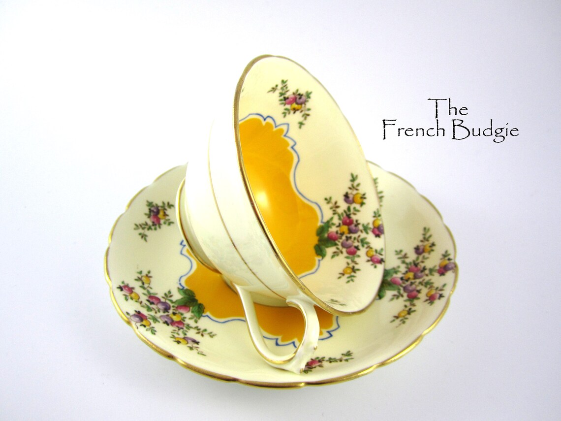 Plant Tuscan Bright Yellow Teacup and Saucer Made in ENGLAND - Etsy