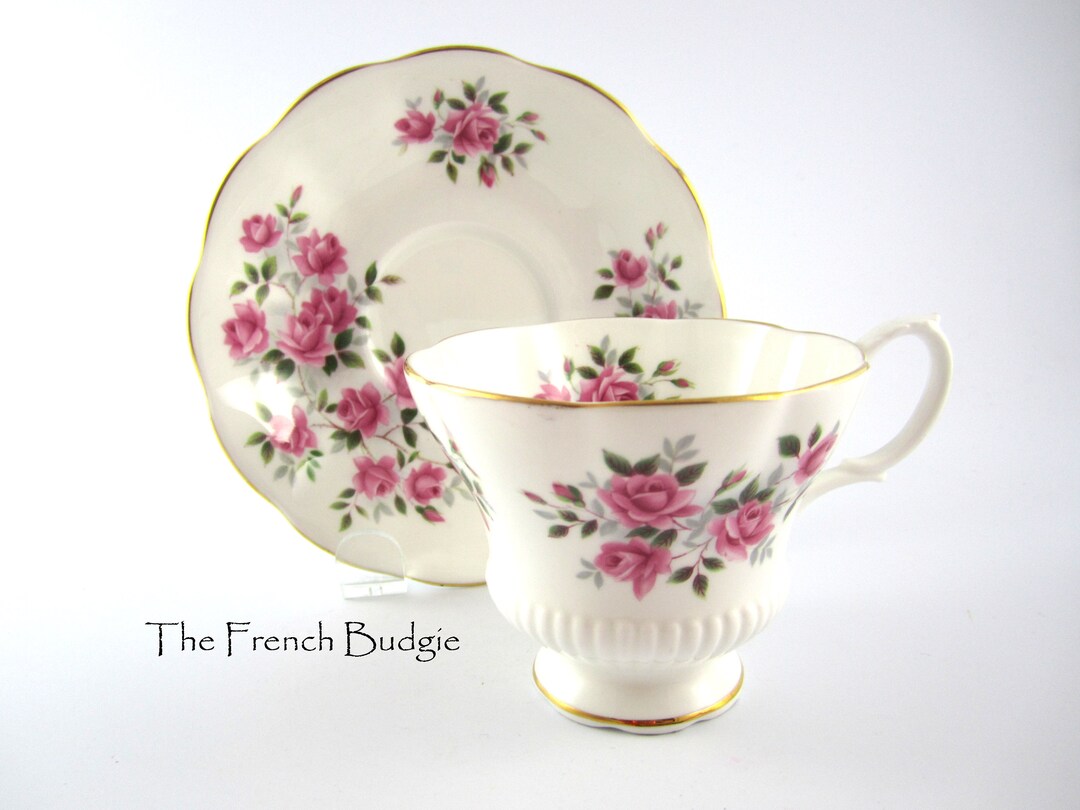 Royal Albert Pink Spray Rose Vintage Teacup and Saucer Set Made in ...