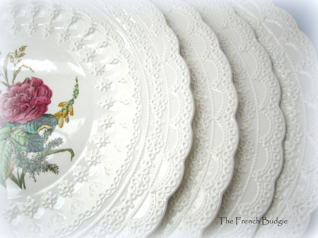 Set of Five 5 Hand Painted Spode Jewel Copeland Beautiful heath and ...