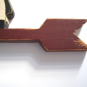 Vintage Rustic Barn Yard Wooden Arrow With Black and White Cow Farm ...