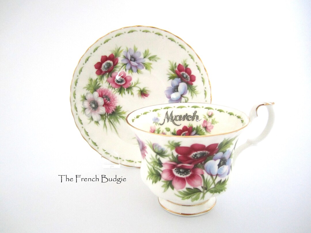 Royal Albert March Flower of the Month Anemone Tea Cup and Saucer Set ...