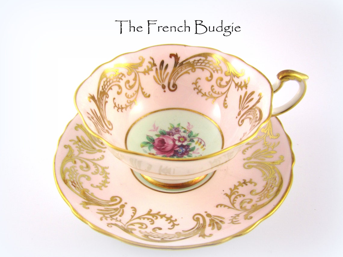 Paragon Pink and Gold Vintage Teacup and Saucer Set Double Warrant Made ...
