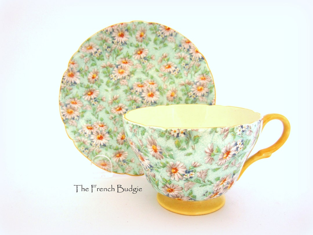 RARE Shelley Floral Daisy Chintz Vintage Teacup and Saucer Set Tea Cup ...
