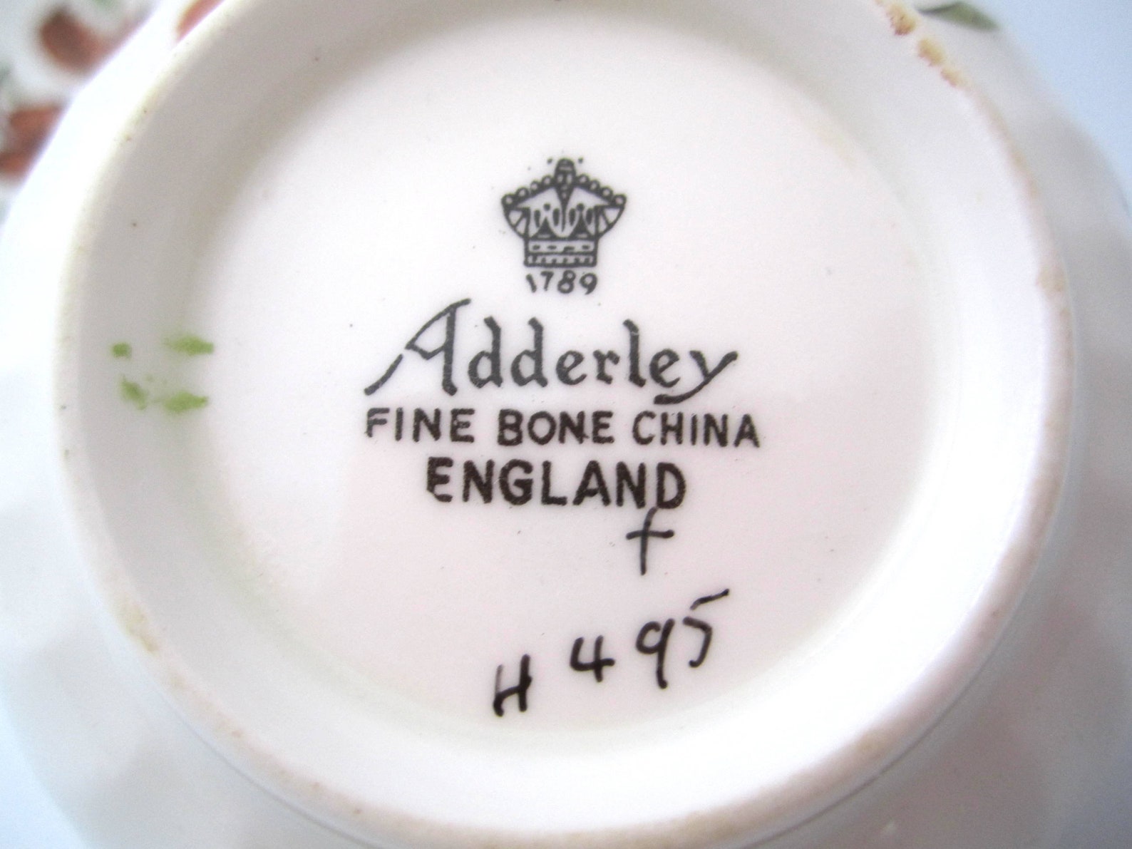 Adderley Brown Autumn Leaves Teacup and Saucer Set Made in ENGLAND Tea ...