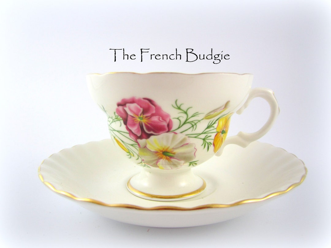 Mismatched Clare Poppy Vintage Teacup and Royal Albert Saucer Made in ...