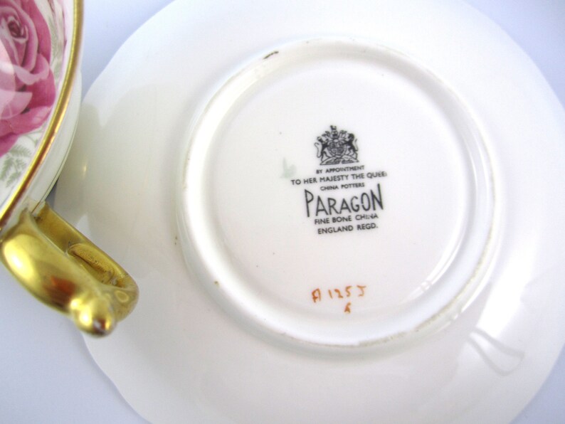 RARE Paragon Large Pink Floating Rose Vintage Teacup Made in ENGLAND ...