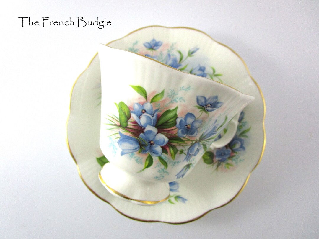 Royal Albert Blue Flower Teacup and Saucer Made in ENGLAND Tea Cup - Etsy