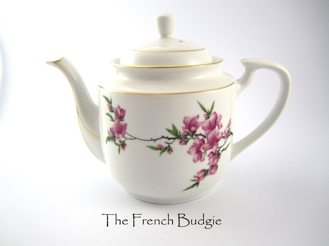 Medium Size Teapot With Pretty Pink Cherry Blossoms - Etsy