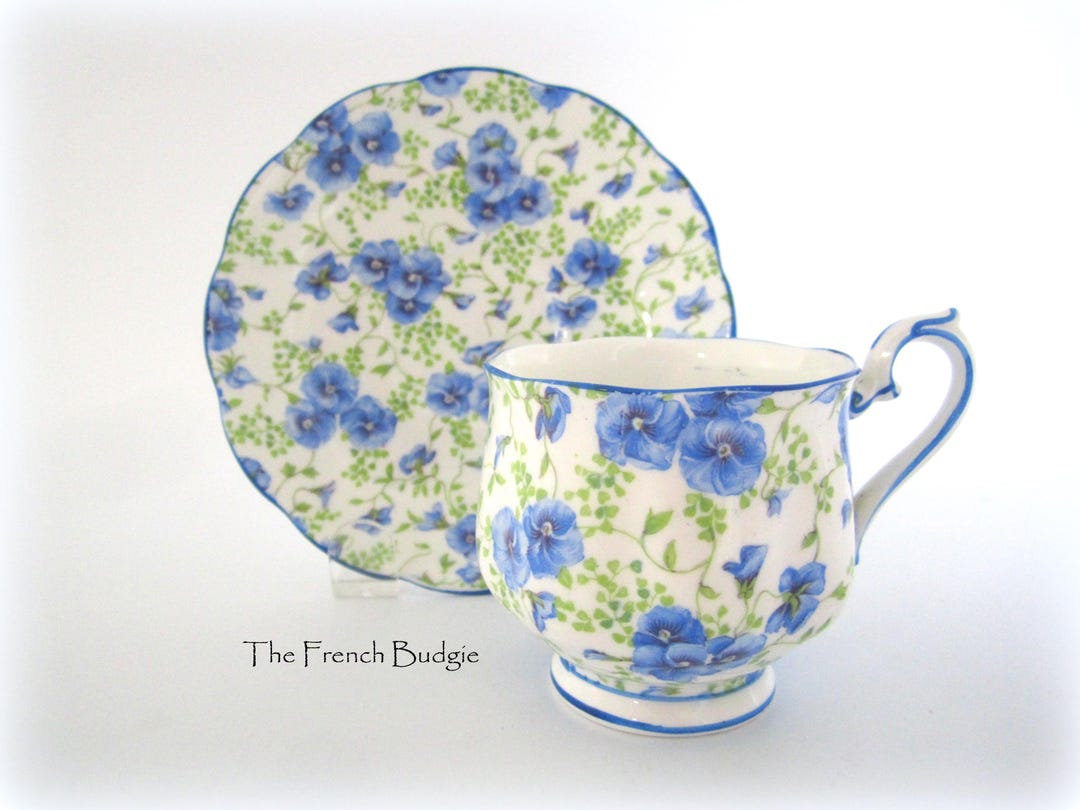 Royal Albert Blue Pansies Chintz Pattern Teacup and Saucer Made in ...