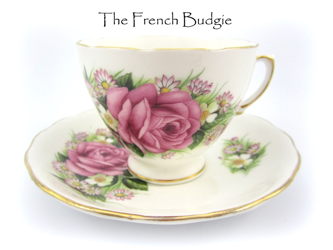 Royal Vale Pink Rose Tea Cup and Saucer Set Teacup Made in England - Etsy