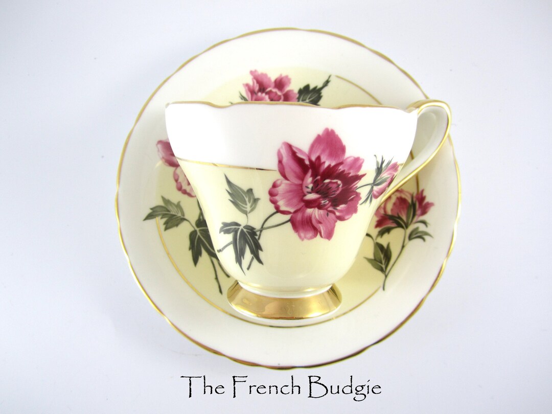 HM Sutherland Peony Vintage Teacup and Saucer Set Made in ENGLAMD Tea ...