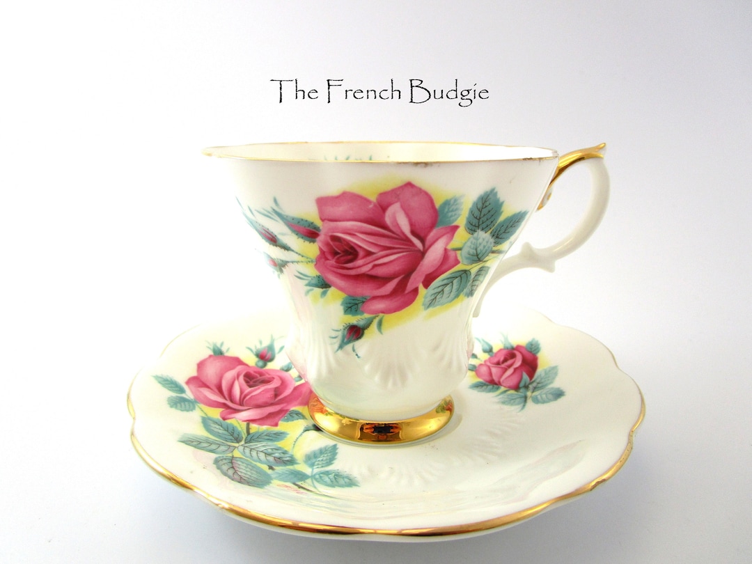 Royal Albert Vintage "elizabeth" Pink Rose Teacup and Saucer Set ...
