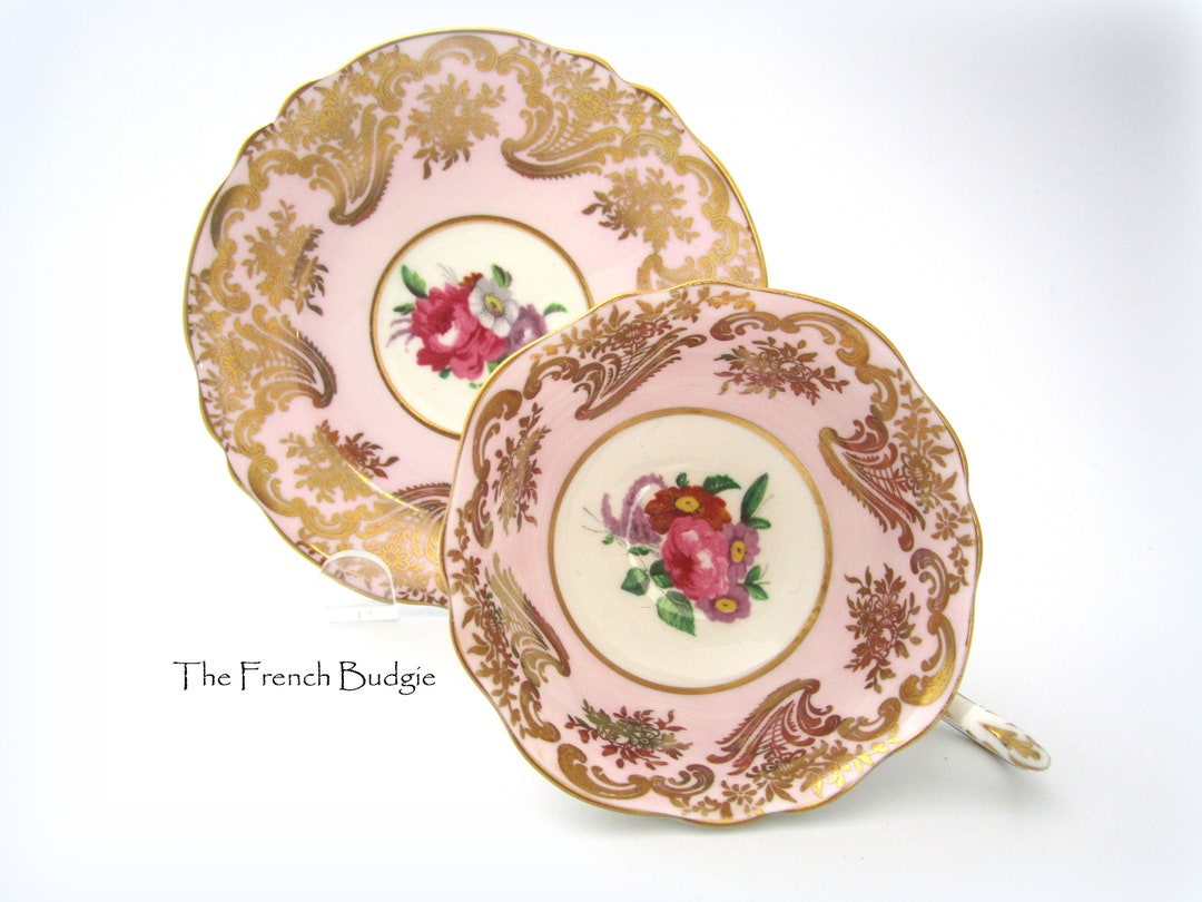 Paragon Pink and Gold Vintage Teacup and Saucer Set Double Warrant Made ...