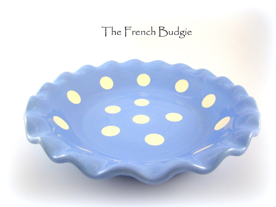 Beautiful Blue and White Polka Dot Pie Plate Cottage Decor Farmhouse - Etsy