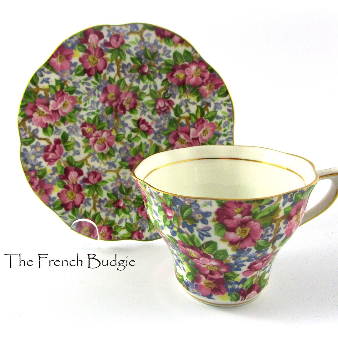 Rare Rosina Chintz Vintage Tea Cup and Saucer Set Teacup Made in ...