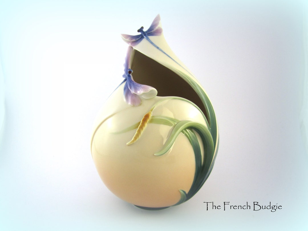 FRANZ Porcelain Dragonfly Vase - Etsy