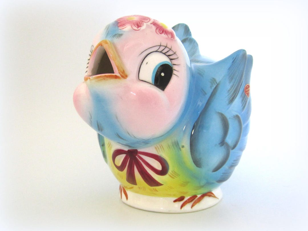 Adorable Lefton Vintage Hand Painted Anthropomorphic Bluebird Vintage ...