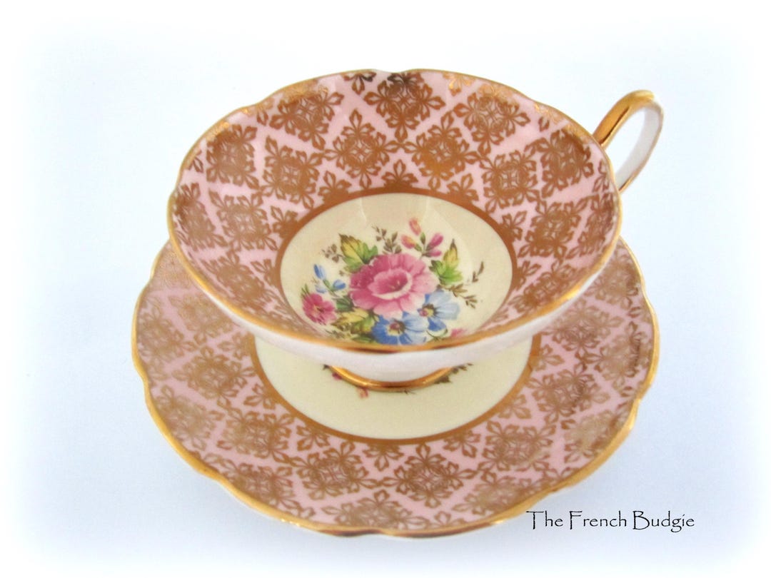 Clare Pastel Pink Teacup and Saucer Made in England Teacup - Etsy