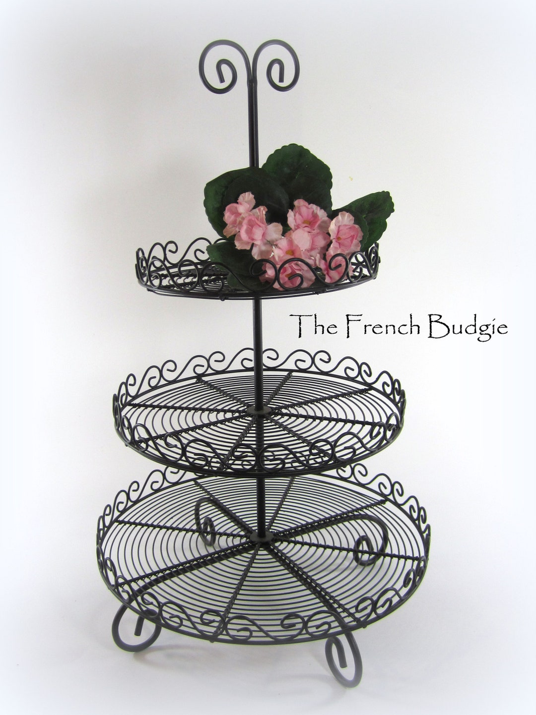 Black Wire Three Tiered Vintage Bakery Cake Stand - Etsy