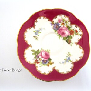 Foley Cherry Red and Gold Vintage Teacup and Saucer Set , Made in ...