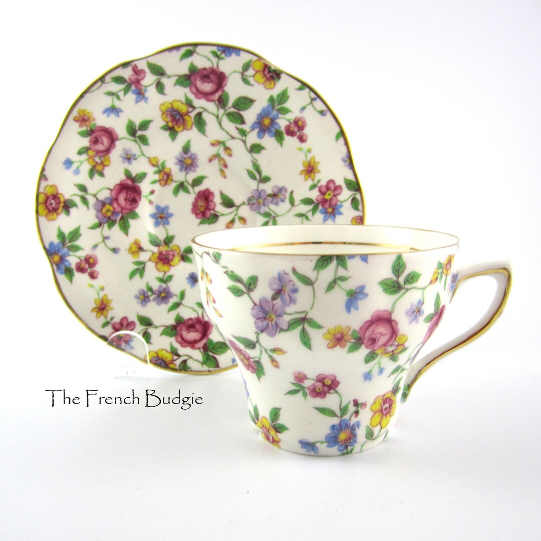 Rosina Chintz Vintage Tea Cup and Saucer Set Made in ENGLAND Teacup - Etsy