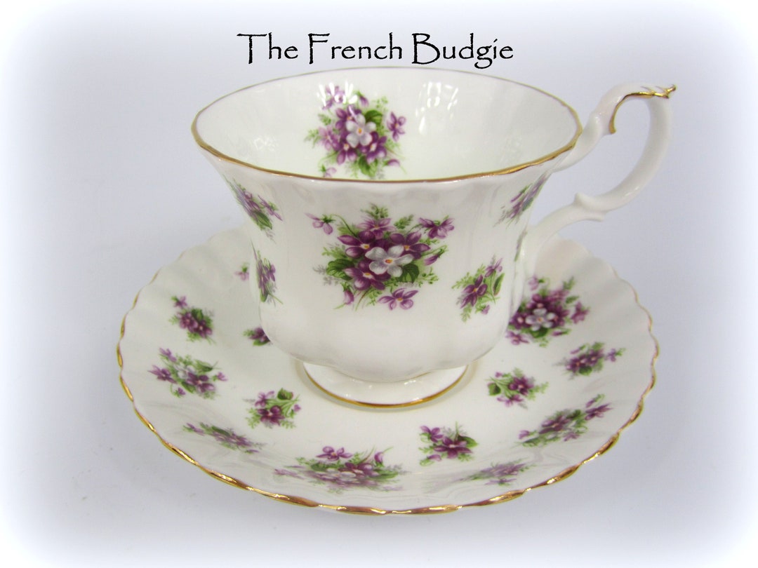 Royal Albert "vintage Bone China "sweet Violets" Tea Cup and Saucer With Purple Violets, Made in ...