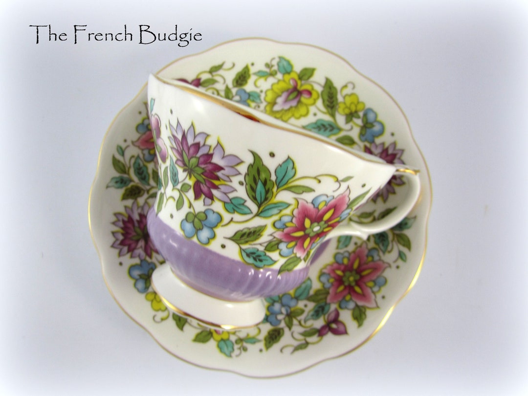 Royal Albert Mauve jacobean Vintage Teacup and Saucer Set Made in ...
