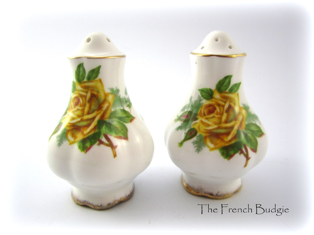 Royal Albert Yellow "tea Rose" Salt and Pepper Shakers Set Made in ...