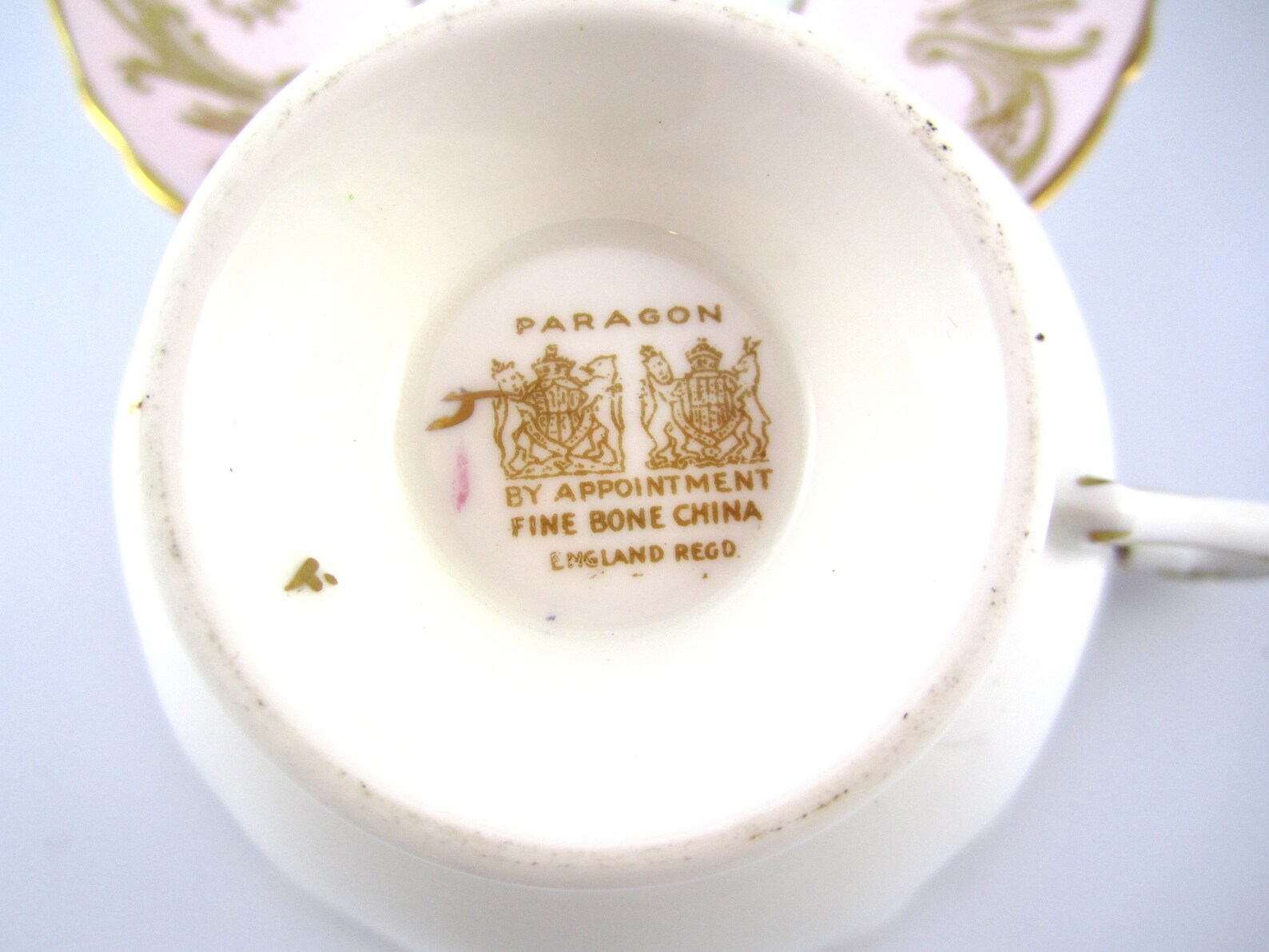 Paragon Pink and Gold Vintage Teacup and Saucer Set Double Warrant Made ...