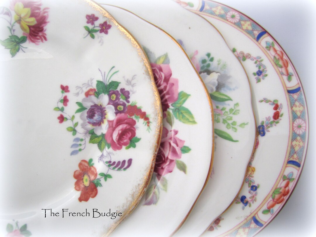 Pretty Shades of Pink Mismatched Vintage 6 Inch Bone China Plates Made ...