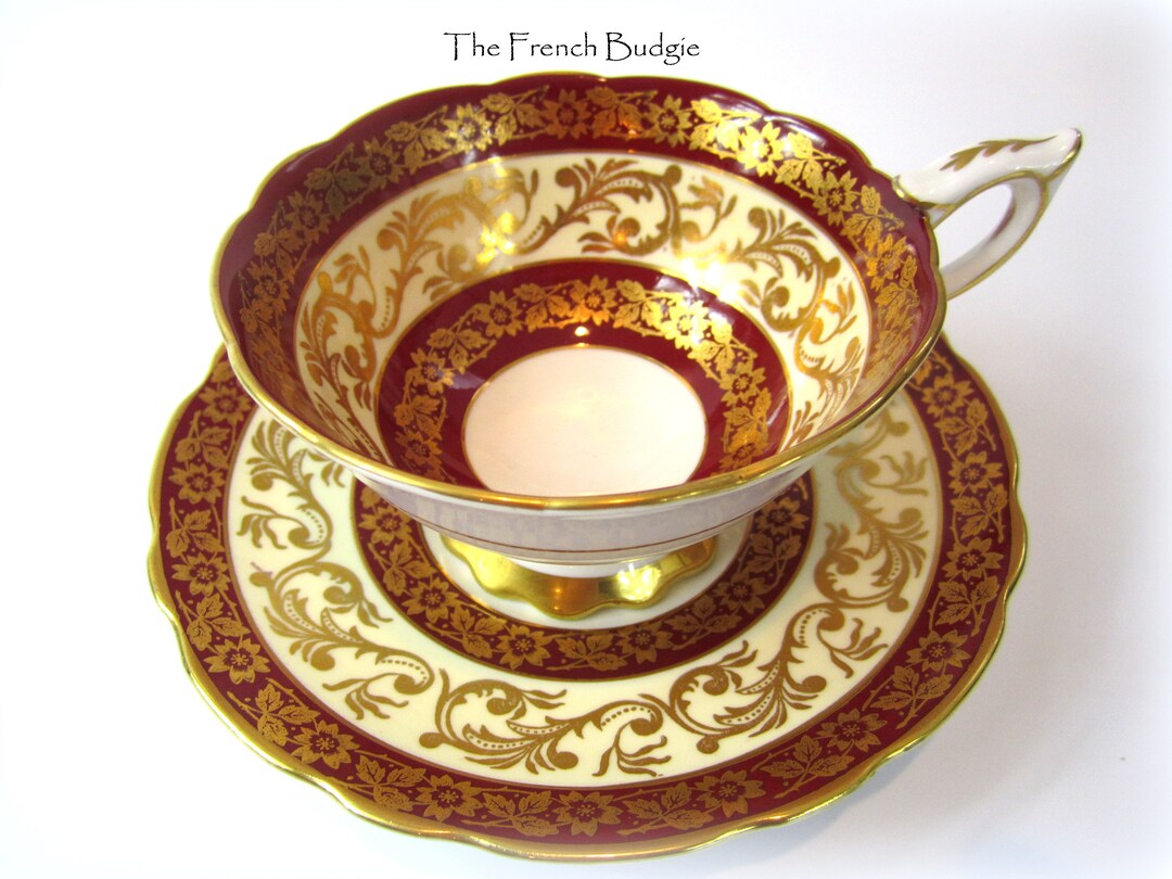 Royal Stafford Red Vintage Teacup and Saucer Set Made in ENGLAND Tea ...