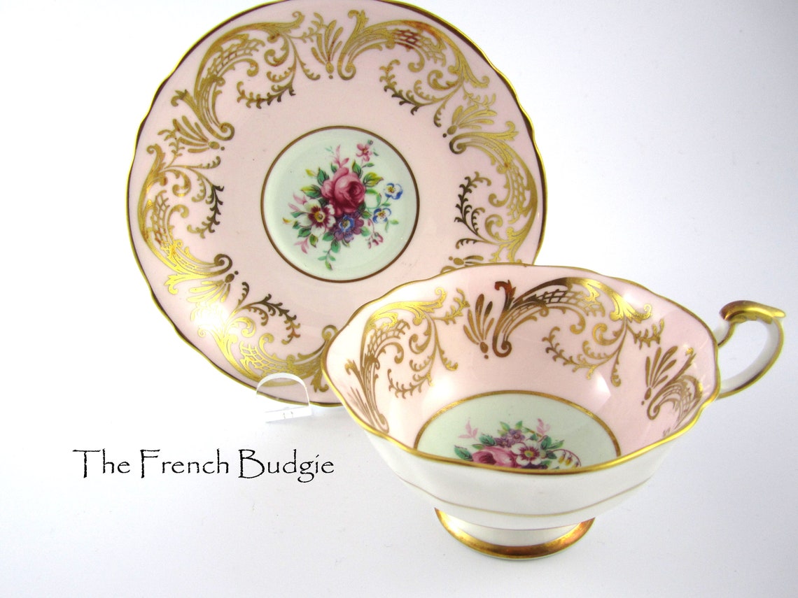 Paragon Pink and Gold Vintage Teacup and Saucer Set Double Warrant Made ...