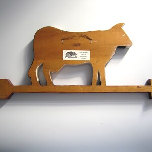 Vintage Rustic Barn Yard Wooden Arrow With Black and White Cow Farm ...