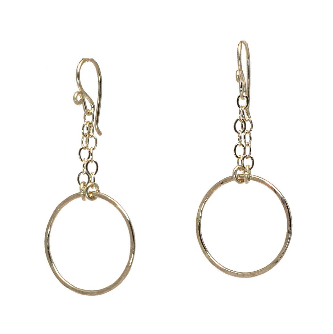 Hammered Circle Hoops on Chain Nouveau 212 - Etsy