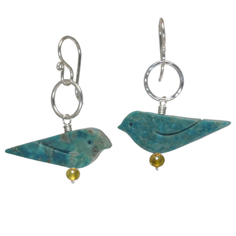 Vessonite and Turquoise Birds on Hammered Rings Modglam 181 - Etsy