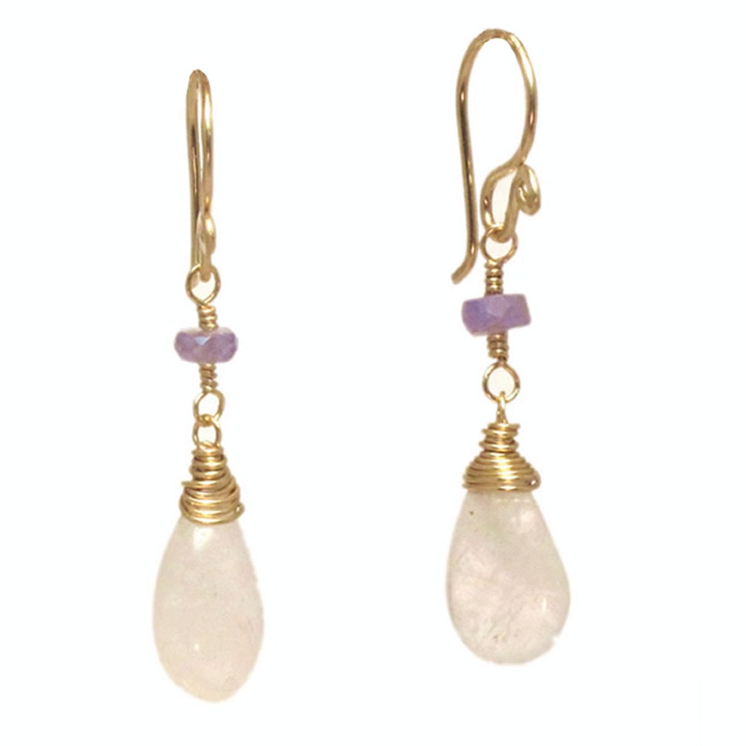 Tanzanite and Moonstone Earrings Victorian 107 - Etsy