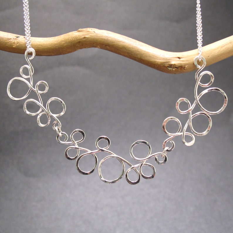 Hammered Bubble Loop Necklace 306 - Etsy