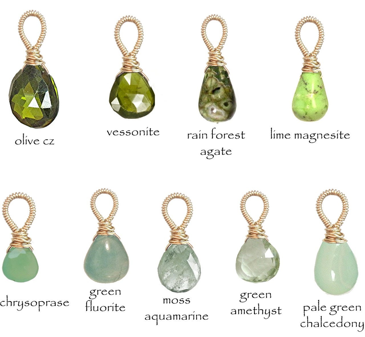 Gemstone Pendants - Etsy
