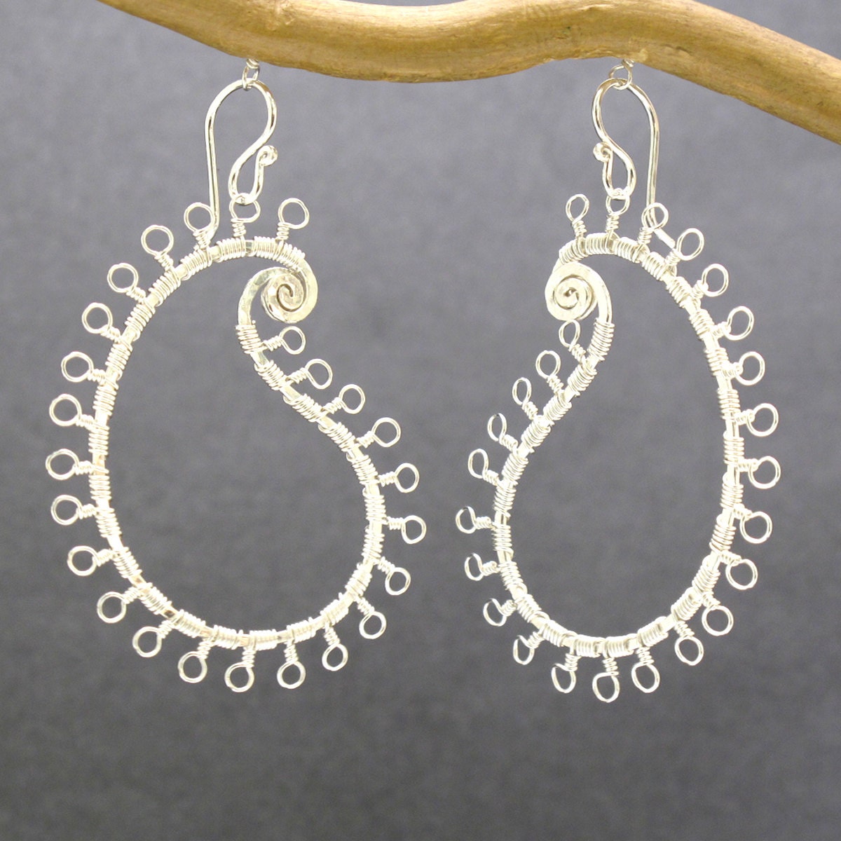 Hammered Paisley Earring With Tiny Loops Kashmir 11 - Etsy