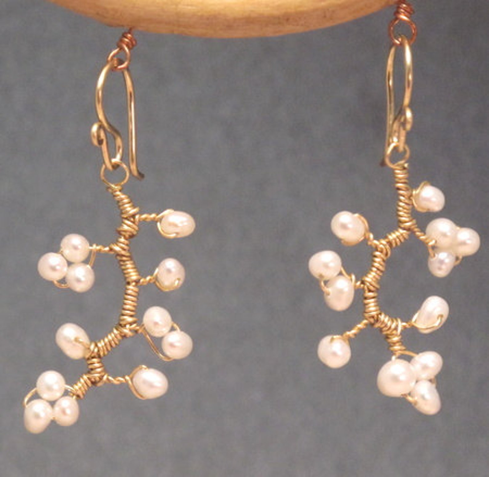 Clusters of Ivory Pearls Branch Earrings Cosmopolitan 94 - Etsy