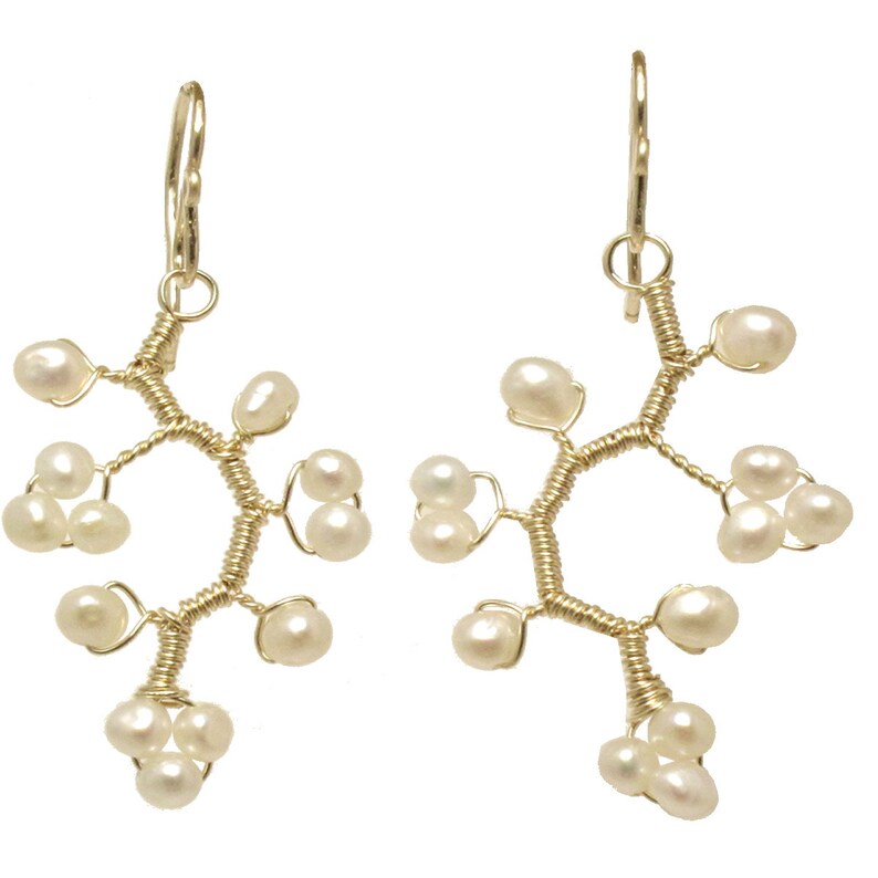 Clusters of Ivory Pearls Branch Earrings Cosmopolitan 94 - Etsy