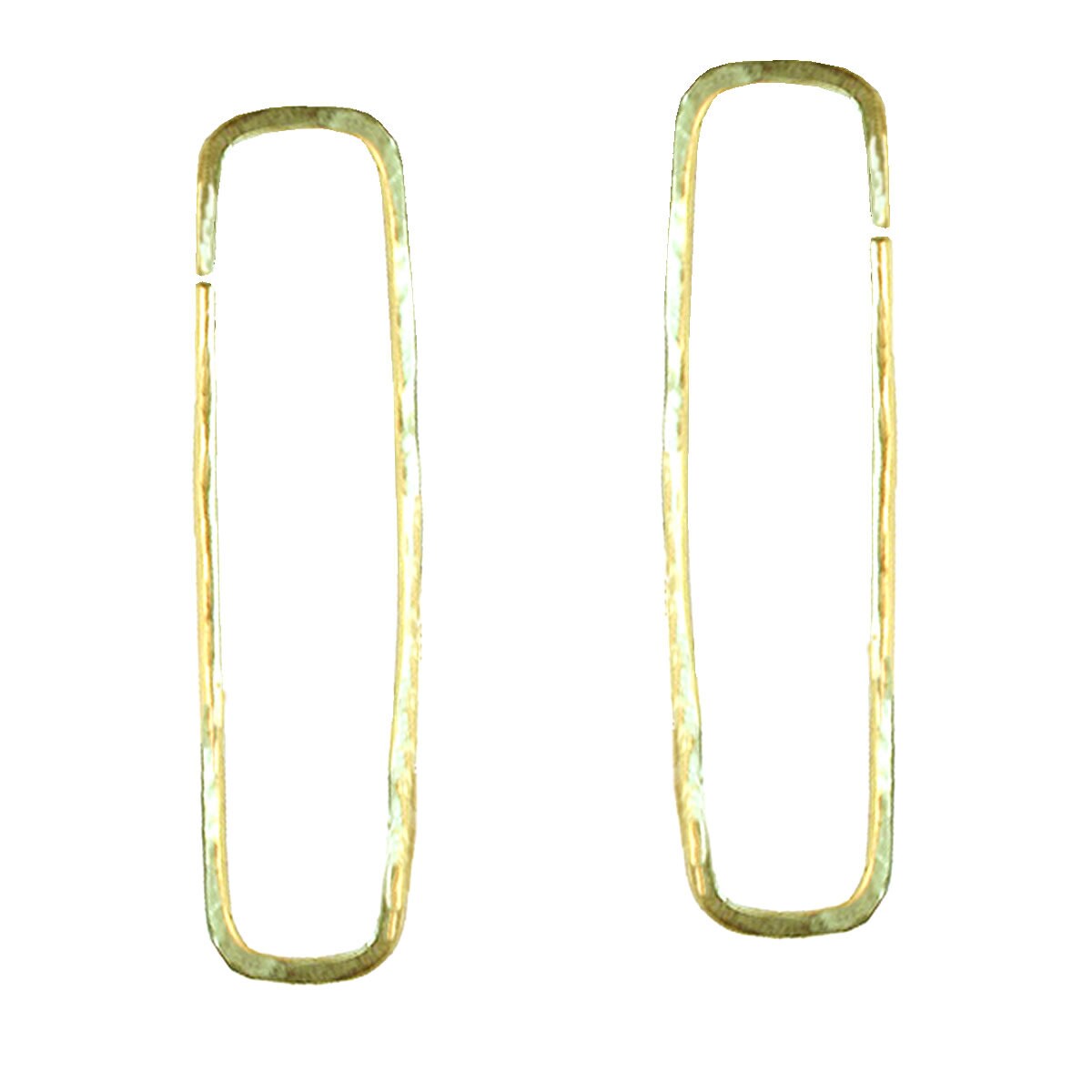 Hammered Rectangle Hoops - Etsy