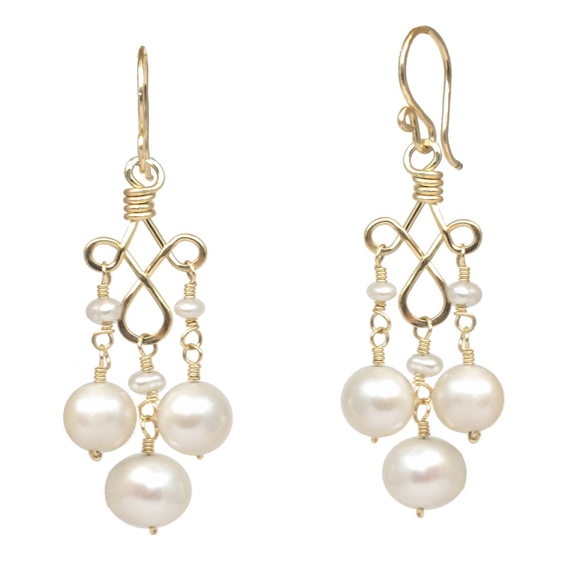 Ivory Pearls on Hammered Curled Wire Cosmopolitan 51 - Etsy