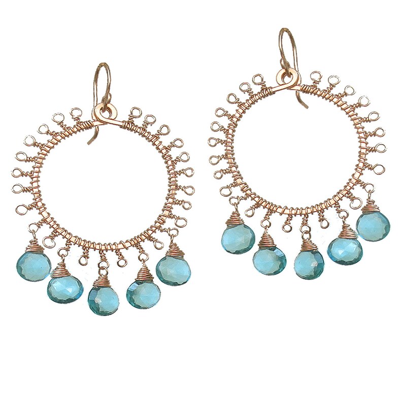 Apatite Filigree Hoop Earrings Kashmir 18 - Etsy