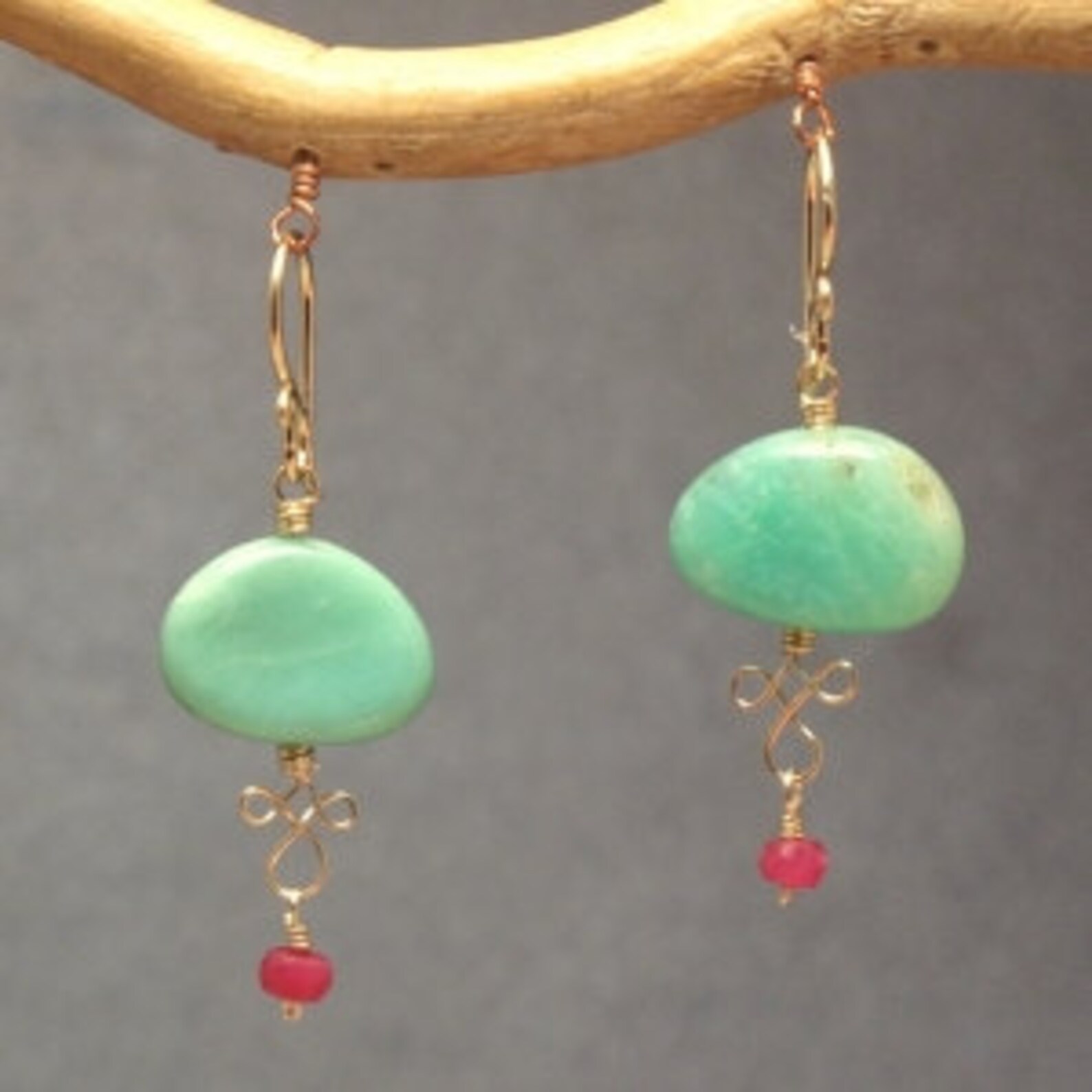Chrysoprase and Pink Ruby Earrings Victorian 124 - Etsy